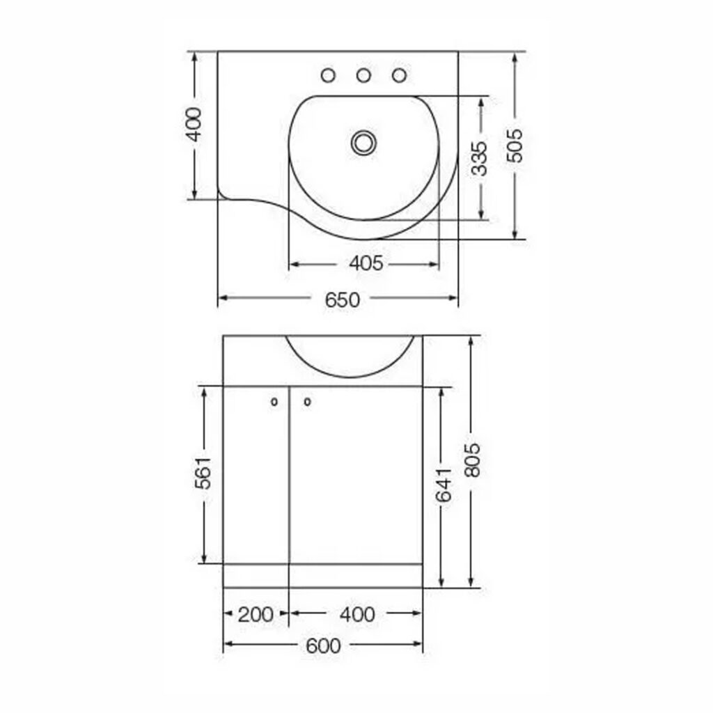 Vanitory Mueble Ferrum Avignon 60 Cm Laqueado Cajon 1/3 Agu – HIDRO-SAN