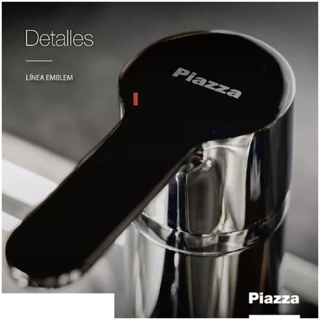 Grifería de baño Piazza Emblem 10000 color plateada y acabado cromado ...